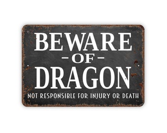 Dragon Beware Sign - Etsy