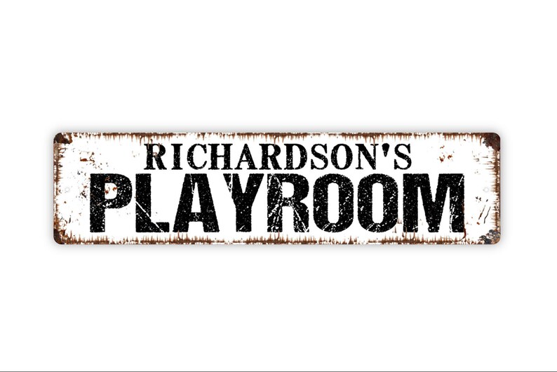 Personalized Playroom Sign Custom Metal Sign Rustic Street - Etsy