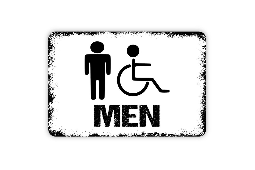 Men Bathroom Sign Restroom Metal Wall Art Indoor or Outdoor - Etsy