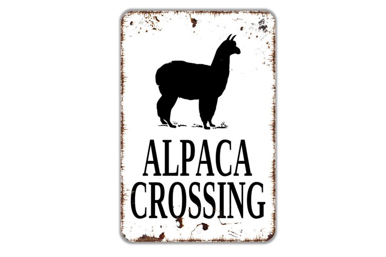 Alpaca Crossing Sign | Funny Farm Animal Yard Sign for Driveway, Barn ...