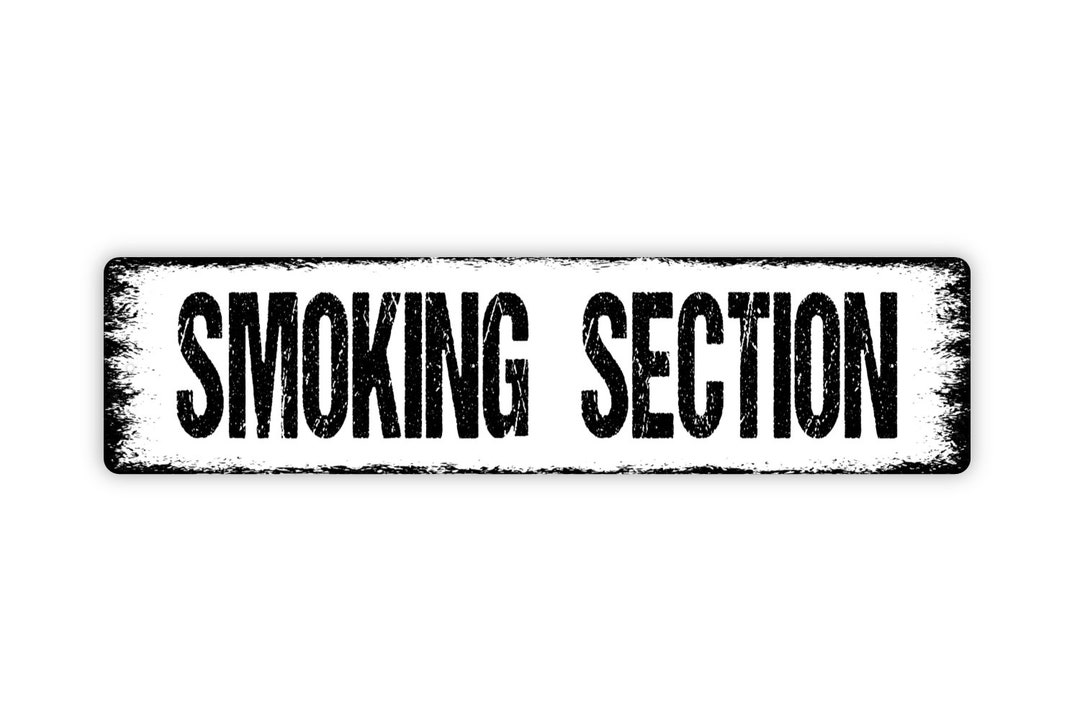 Smoking Section Sign Smokers Area Lounge Designated Area - Etsy