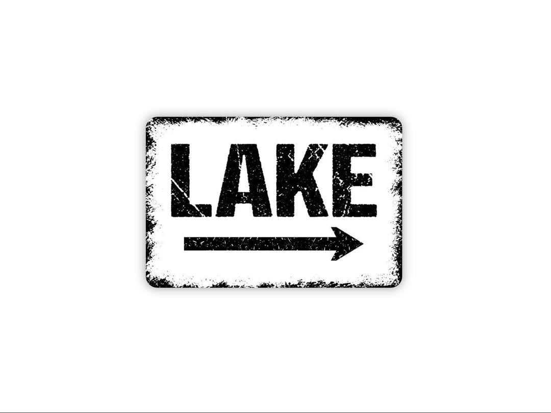 Lake Arrow Sign Left or Right | Lake Directional Sign | Waterfront ...