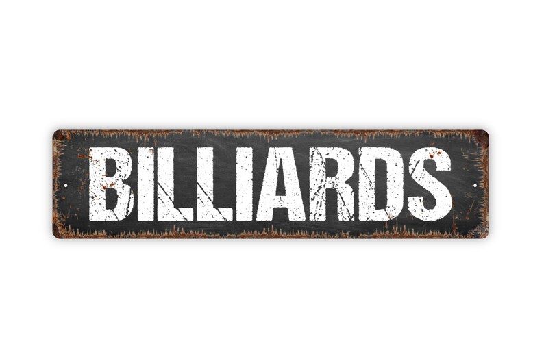 Billiards Metal Sign Rustic Street Sign or Door Name Plate - Etsy