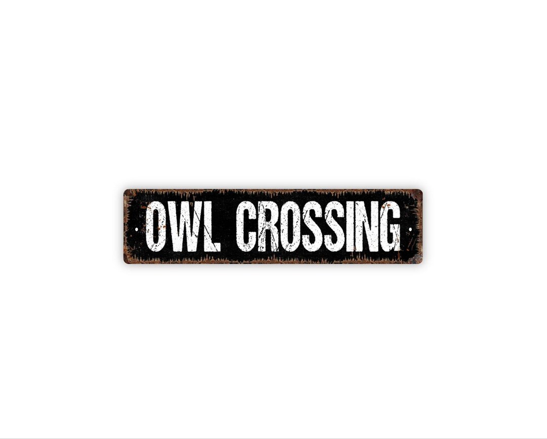 Owl Crossing Sign | Rustic Wildlife Bird Lover Wall Decor | Farmhouse ...