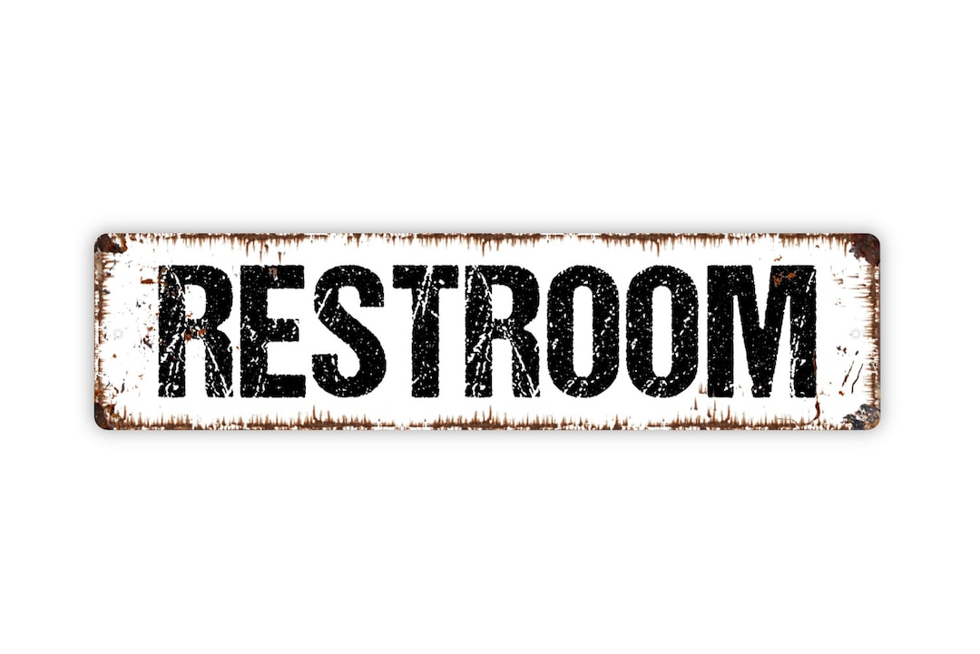 Restroom Sign Metal Sign Men Women Distressed Bathroom - Etsy