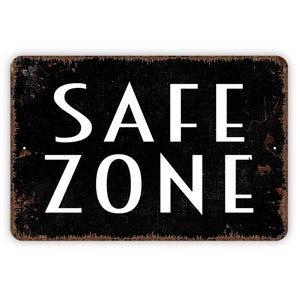 Safe Zone Sign - Zen Space Metal Wall Art - Indoor or Outdoor - Etsy