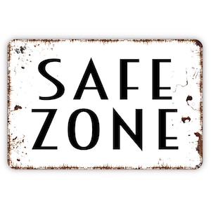 Safe Zone Sign - Zen Space Metal Wall Art - Indoor or Outdoor - Etsy