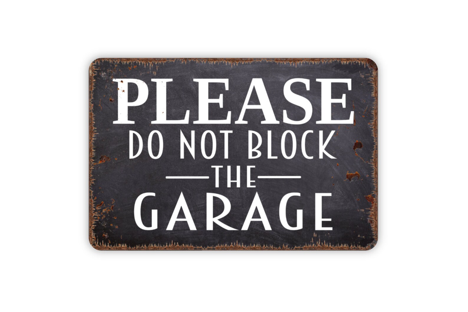 Please Do Not Block the Garage Sign Custom Modern Wall Metal | Etsy