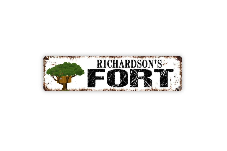 Personalized Fort With Tree Sign – Custom Kids Playhouse Sign – Outdoor ...