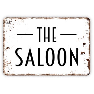 The Saloon Sign, Metal Sign, Farmhouse Contemporary Modern Wall Metal ...
