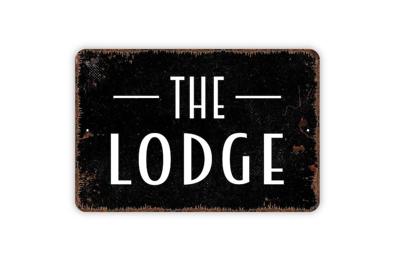 The Lodge Sign – Rustic Cabin Lake House Wall Decor – Country Mountain ...