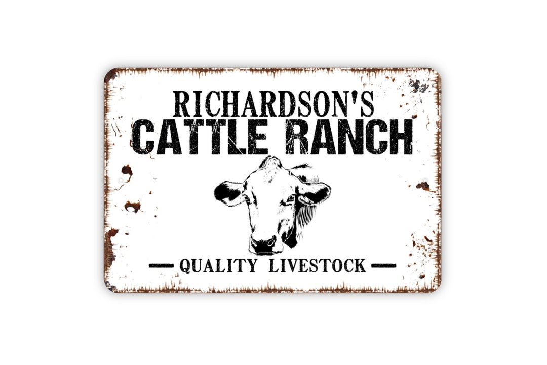 Personalized Cattle Ranch Sign - Custom Cow Metal Wall Art - Etsy