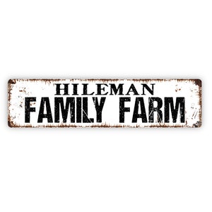 Personalized Family Farm Sign, Custom Metal Sign, Rustic Street Sign or ...