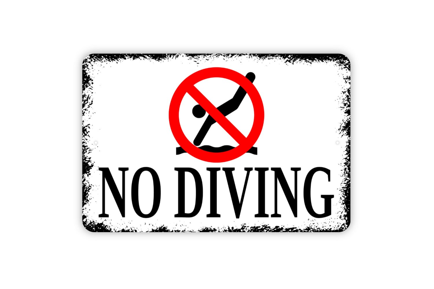 No Diving Sign Vector