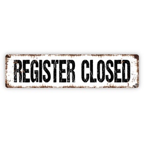 Register Closed Sign - Cash Register Pay Here Check Out Rustic Street ...