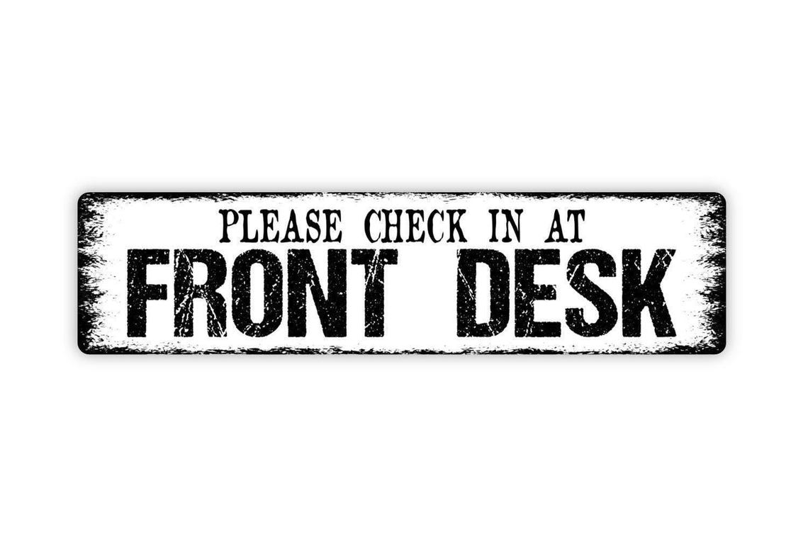 Please Check in at Front Desk Sign | Rustic Reception or Office Wall ...
