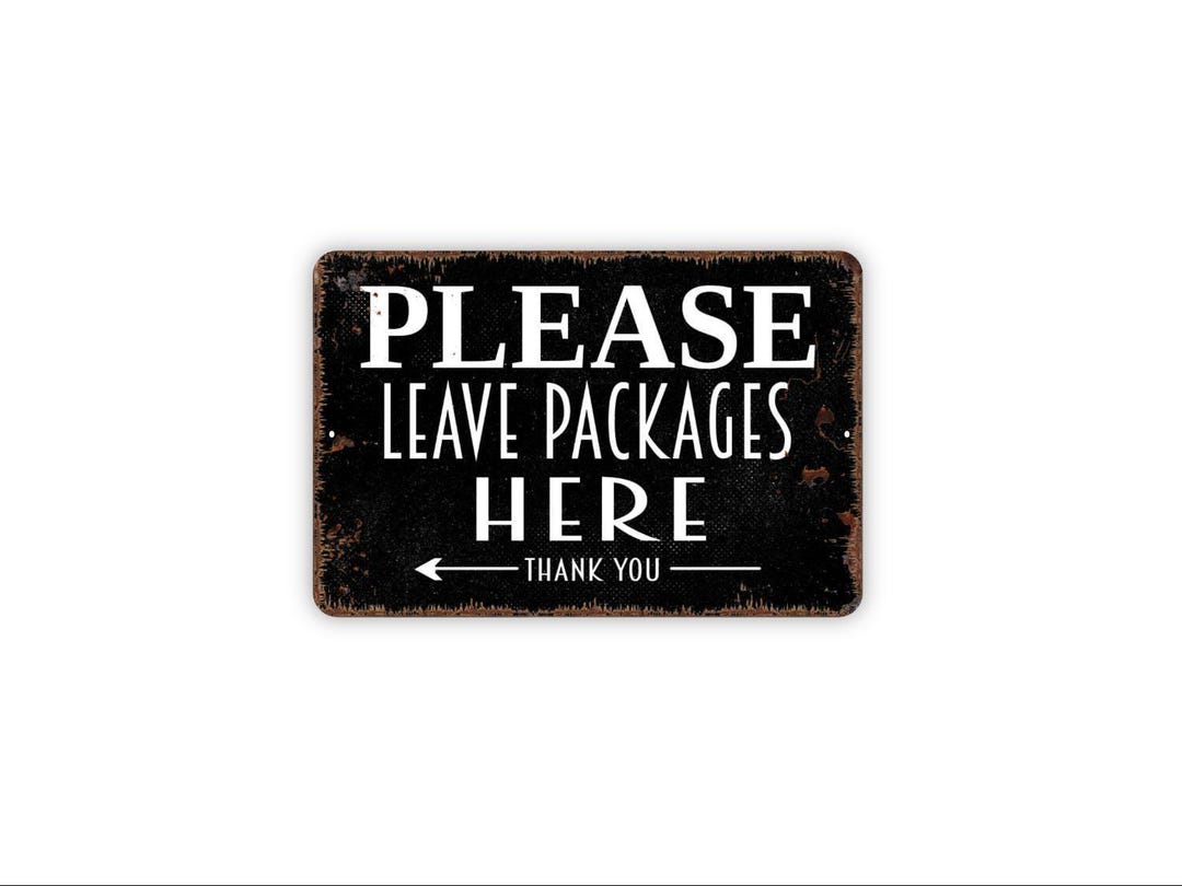 Please Leave Packages Here Sign With Arrow | Delivery Driver Sign ...