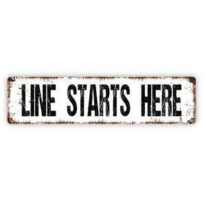 Line Starts Here Sign - Etsy