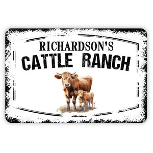 Personalized Cattle Ranch Sign - Custom Farm Cow Farmer Metal Wall Art ...