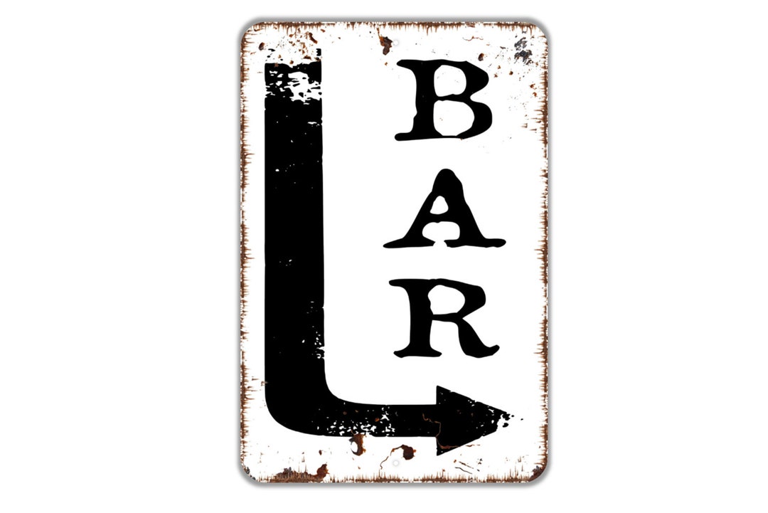 Bar With Right or Left Arrow Sign Metal Indoor or Outdoor Wall Art - Etsy