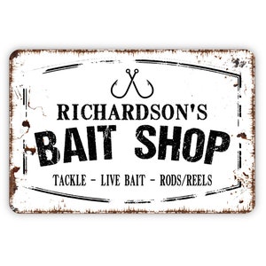 Personalized Bait Shop Sign - Custom Fishing Fisherman Boat Rod Reel ...