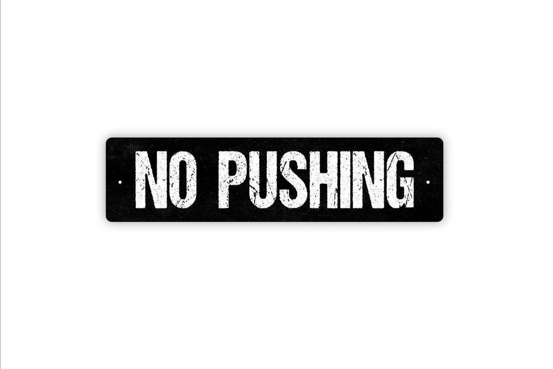 No Pushing Sign - Swimming Pool Rules Playground Rules Vinyl Sticker or ...