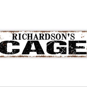 Personalized Cage Sign, Custom Metal Sign, Rustic Street Sign or Door ...