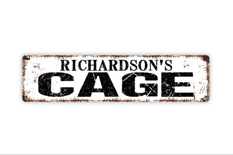 Personalized Cage Sign Custom Metal Sign Rustic Street Sign - Etsy