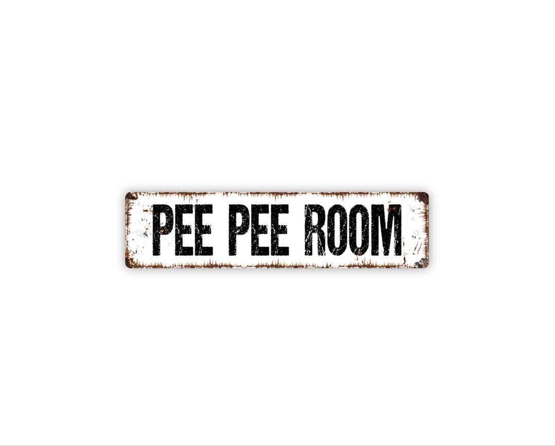Pee Pee Room Sign | Funny Bathroom Door Sign | Playful Restroom Wall ...