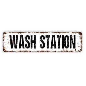 Wash Station Sign - Wash Your Hands Wash Room Restroom Bathroom Metal ...