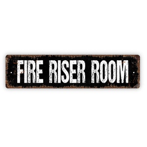 Fire Riser Room Sign - Emergency Fire Alarm Extinguisher Rustic Street ...