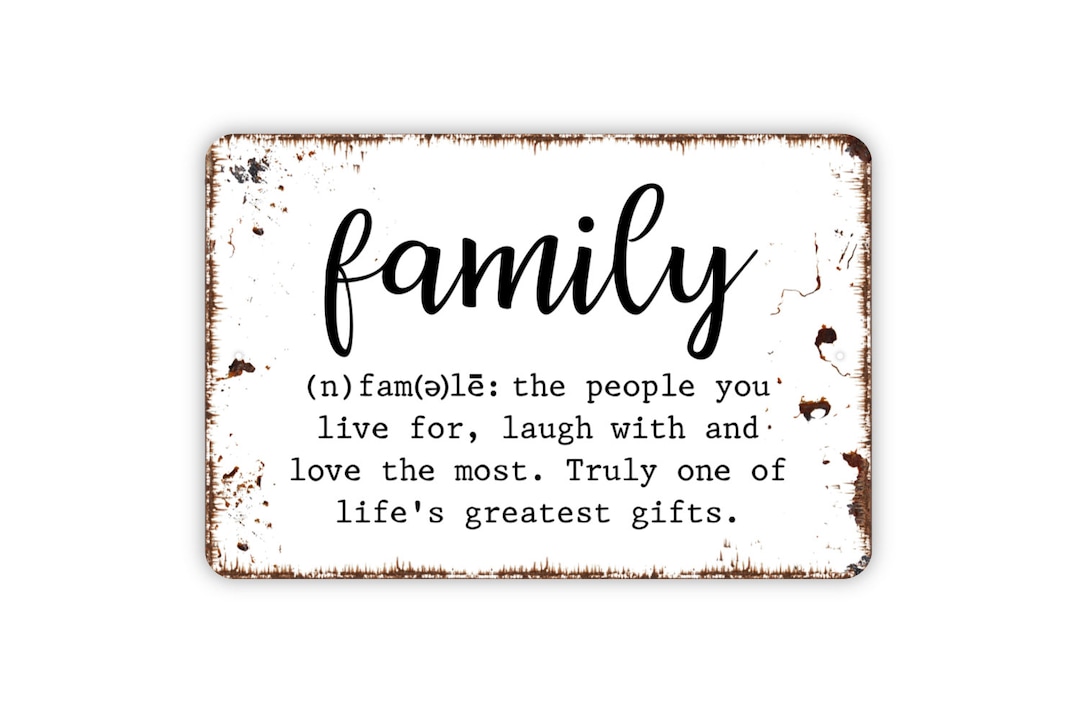 Family Definition Sign Photo Wall Metal Art Indoor or Outdoor - Etsy