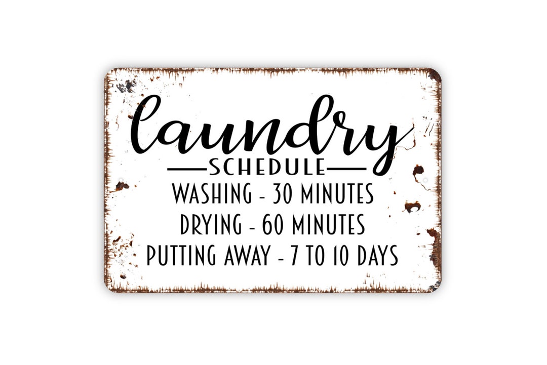 Laundry Room Schedule Sign - Metal Wall Art - Etsy