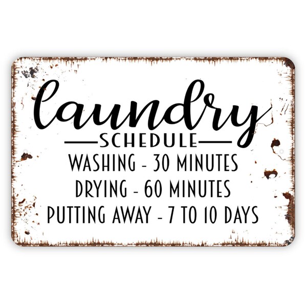 Laundry Schedule Sign - Etsy