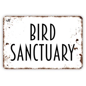 Bird Sanctuary Sign, Metal Sign, Farmhouse Contemporary Modern Wall ...