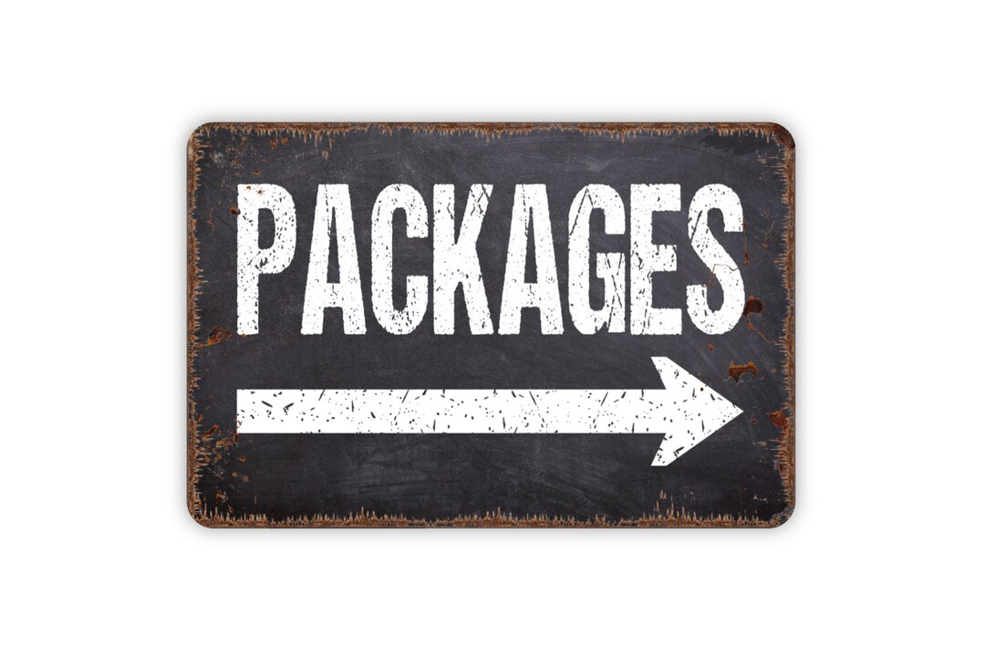 Packages Sign With Right or Left Arrow Metal Sign Farmhouse - Etsy