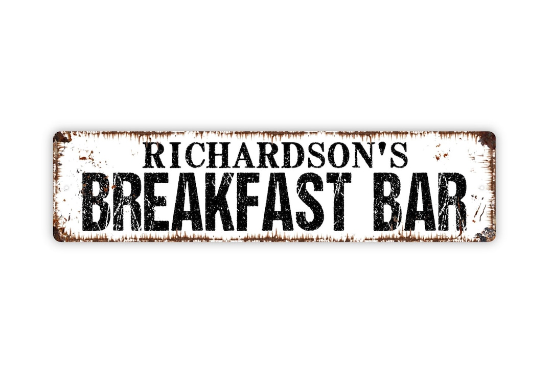 Personalized Breakfast Bar Sign Kitchen Pantry Custom Rustic - Etsy