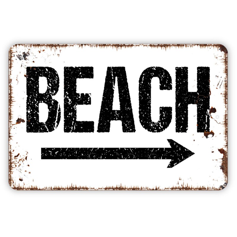 Weathered Beach Sign - Etsy