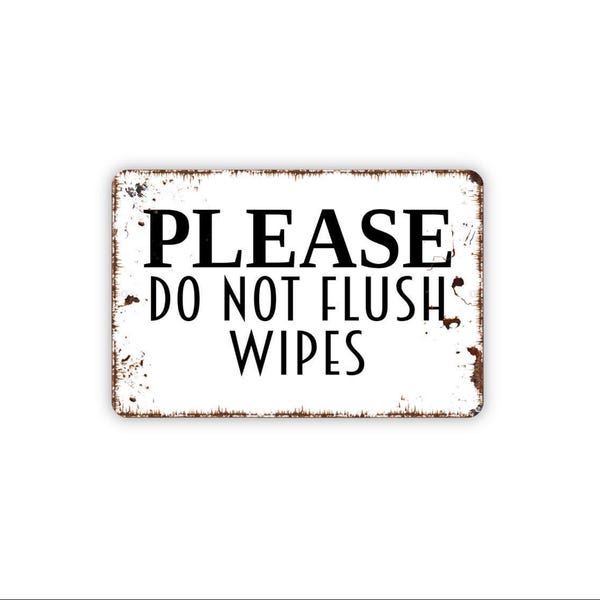 No Flushable Wipes Sign - Etsy