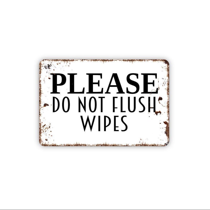 No Flushable Wipes Sign - Etsy