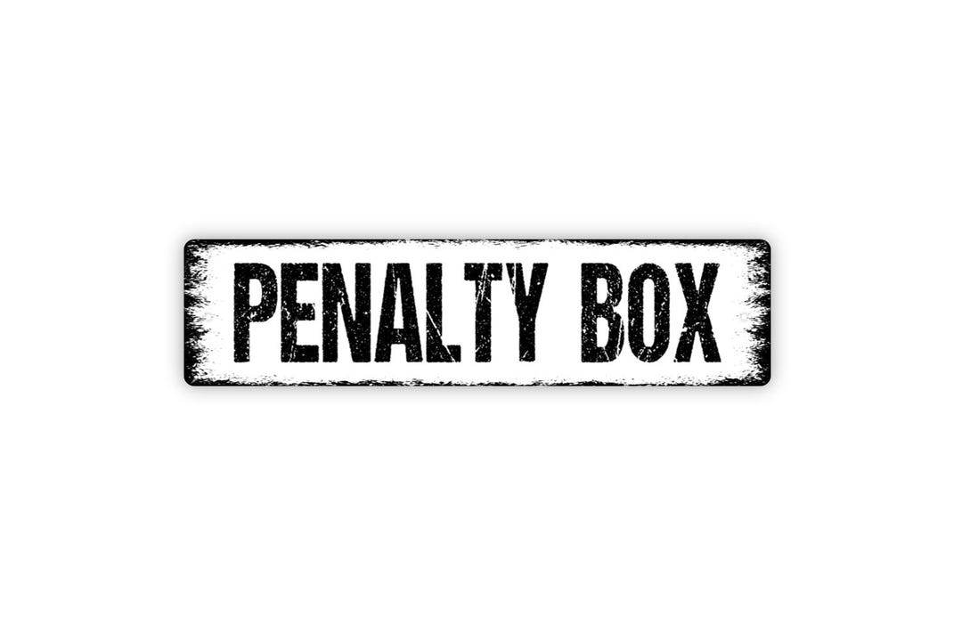 Penalty Box Sign Sports Hockey Arena Player Team Coach Rustic Street ...