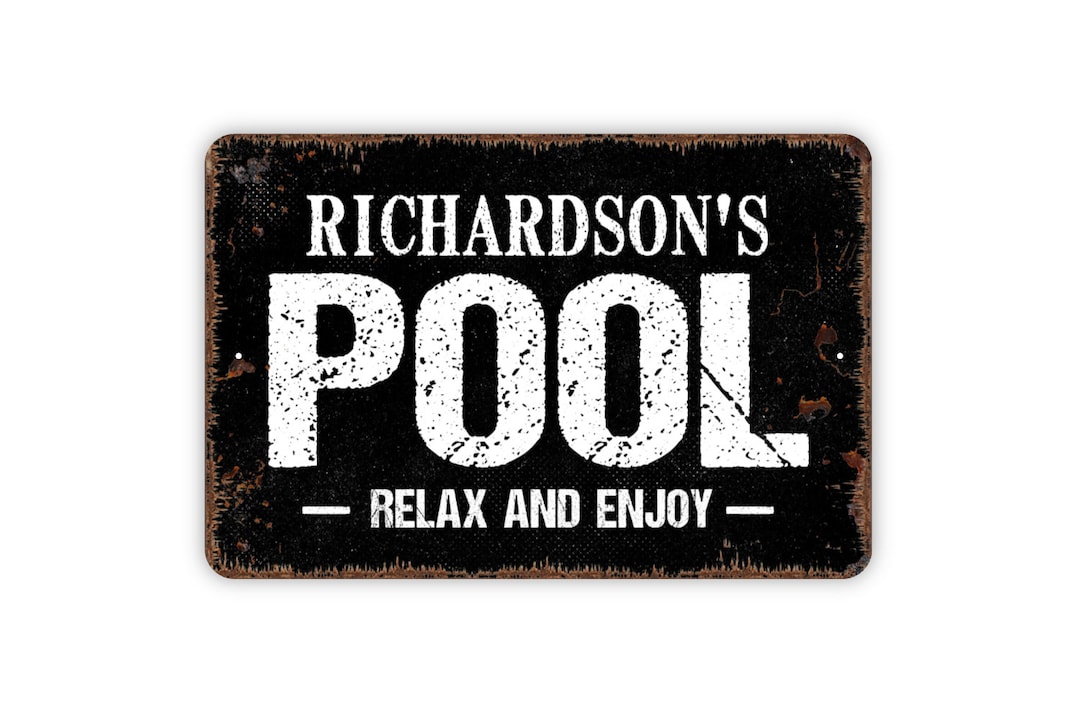 Personalized Pool Relax and Enjoy Sign - Custom Swimming Pool Indoor or ...