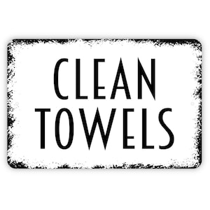 Clean Towels Sign Bathroom Spa Hot Tub Pool Restroom Indoor or Outdoor ...