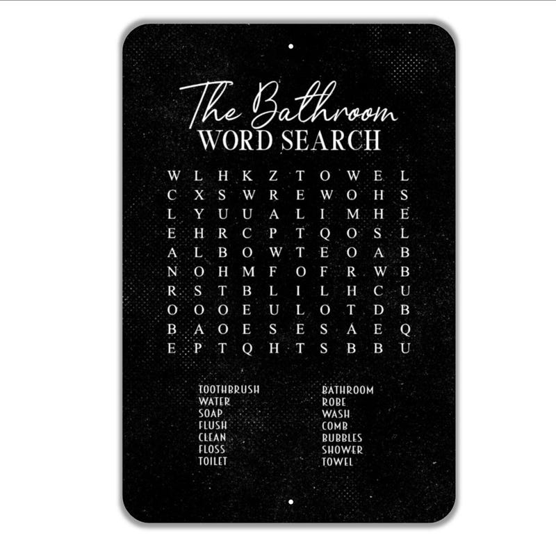 Bathroom Word Search - Etsy