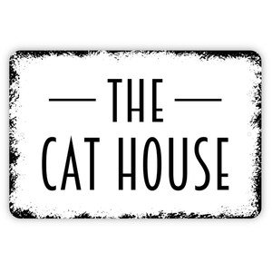 The Cat House Sign - Funny Metal Wall Art - Etsy
