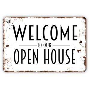 Welcome to Our Open House Sign - Metal Indoor or Outdoor Wall Art - Etsy