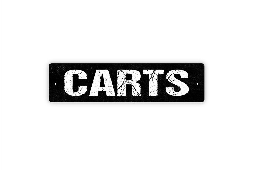 Carts Sign - Parking Only Storage Garage Golf Club Shopping Cart Rustic ...