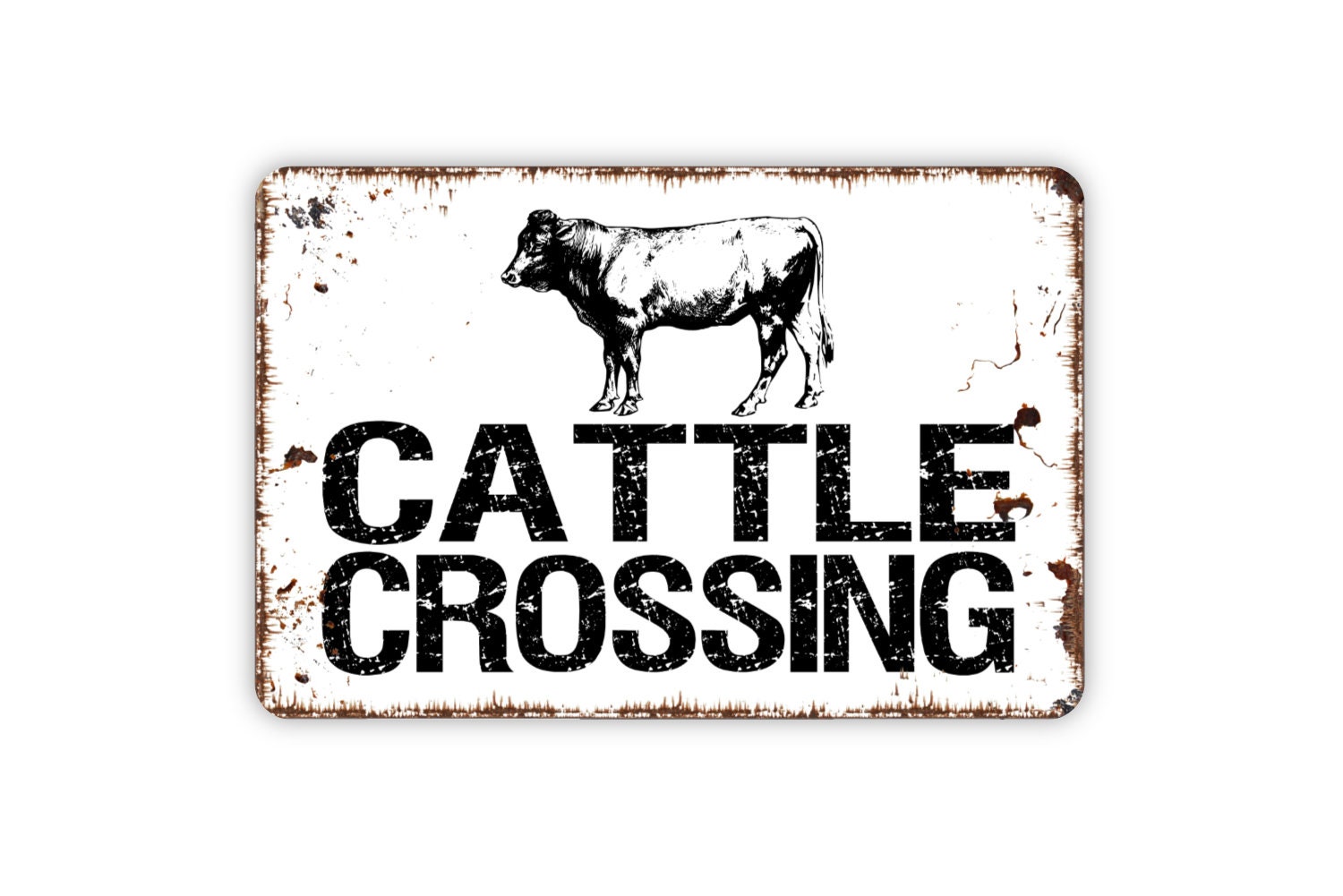 Cattle Crossing Farm Sign Custom Cow Farmer Ranch Modern Wall | Etsy