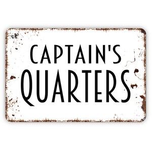 Captain's Quarters Sign, Metal Sign, Farmhouse Contemporary Modern Wall ...