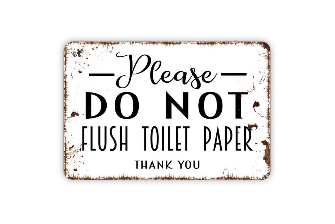 Please Do Not Flush Toilet Paper Thank You Sign Metal Wall - Etsy